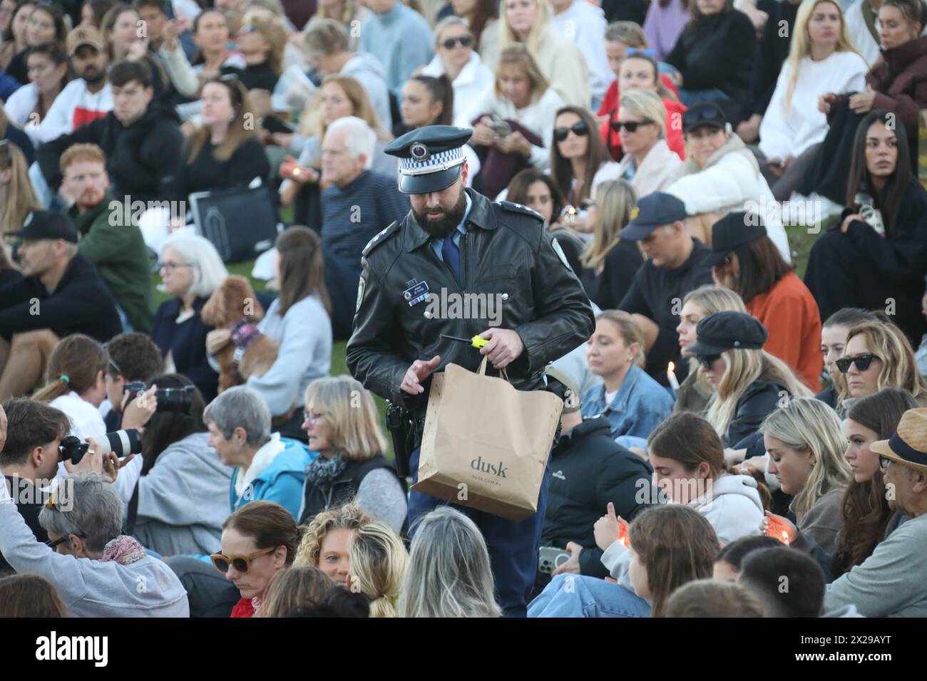 Sydney, Australia. 21st April 2024. Hundreds gather at Bondi Beach for ...