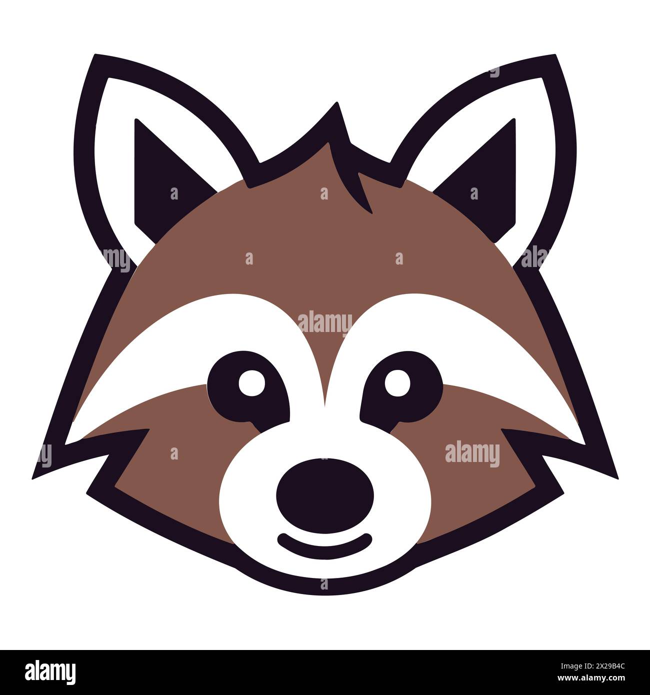 simple illustration of raccoon head logo and icon, clip art vector ...