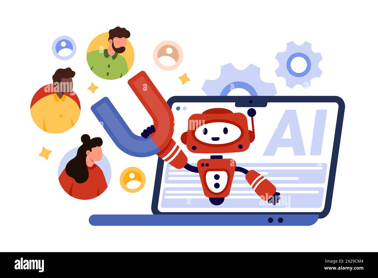 Social media marketing automation, AI tools to engage customers. Robot ...