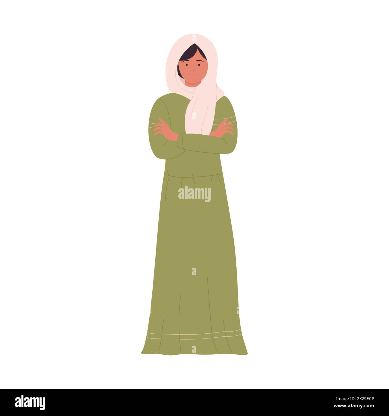 Arab businesswoman standing with crossed arms, woman in traditional ...