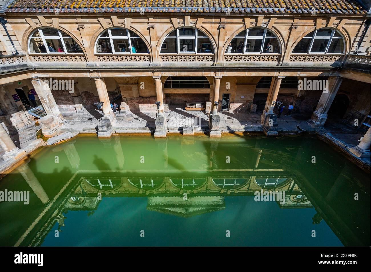 Bath, UK. 20 Apr 2024. The terrace which overlooks the Great Bath and ...