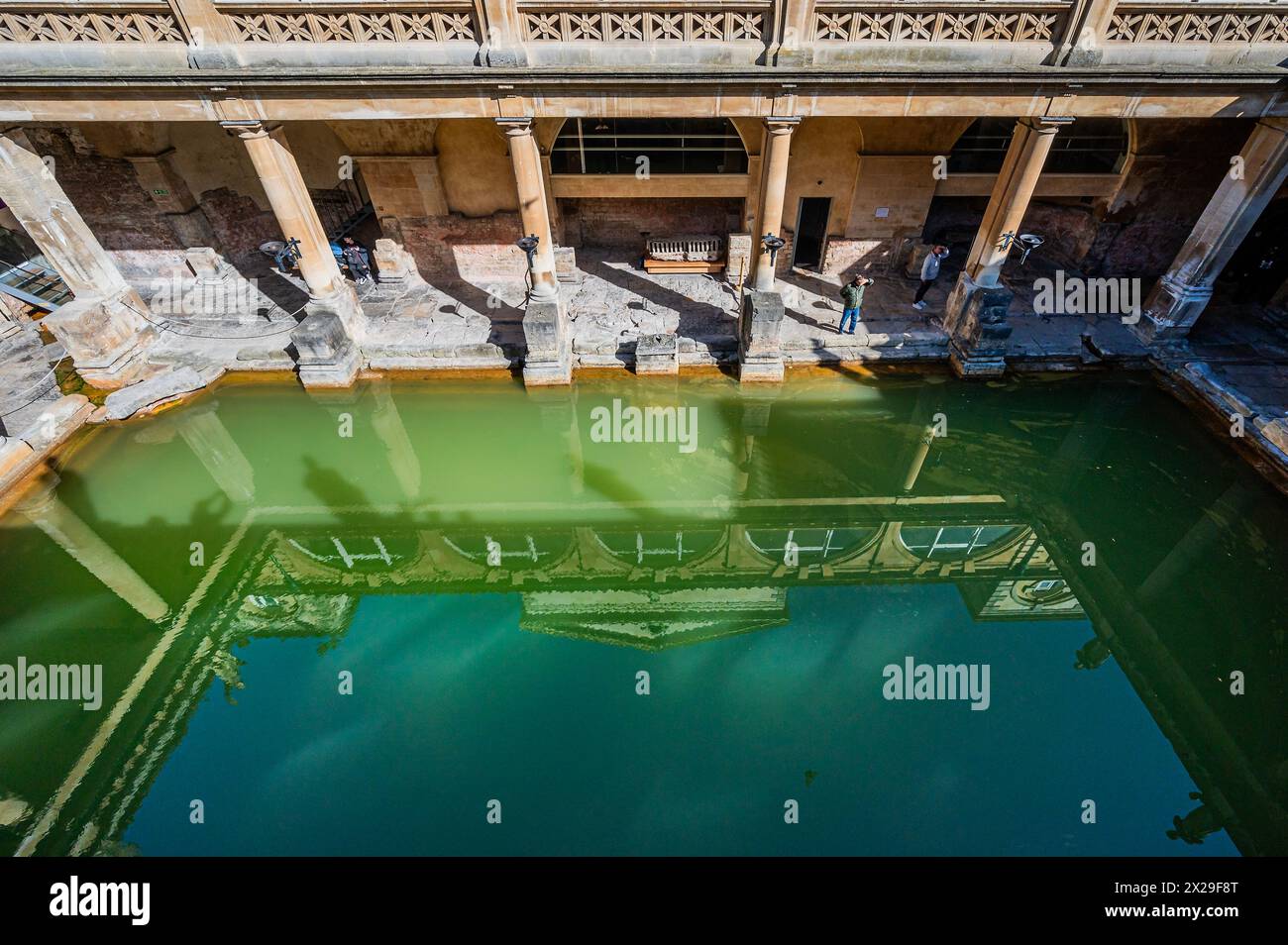 Bath, UK. 20th Apr, 2024. The terrace which overlooks the Great Bath ...