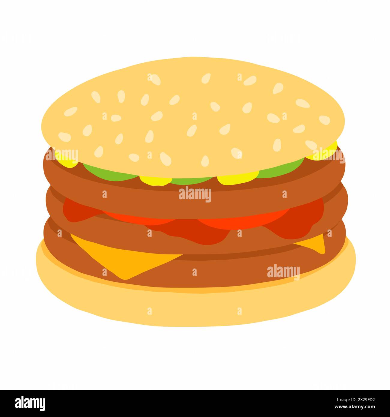 Burger with triple meat cutlet, ketchup, mustard, cheese, slice of ...