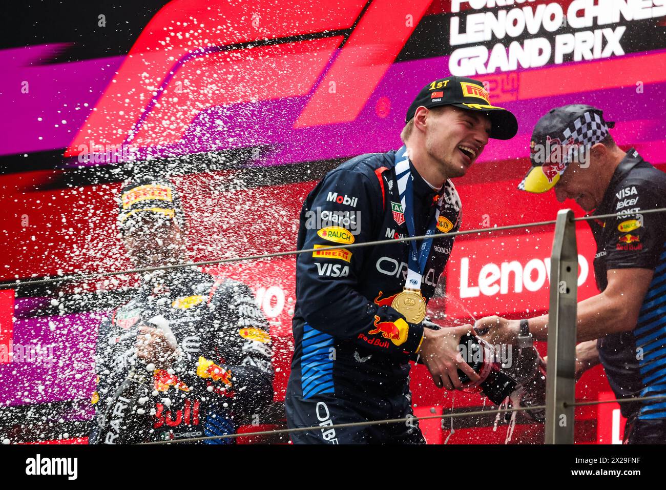 VERSTAPPEN Max (ned), Red Bull Racing RB20, portrait podium during the ...