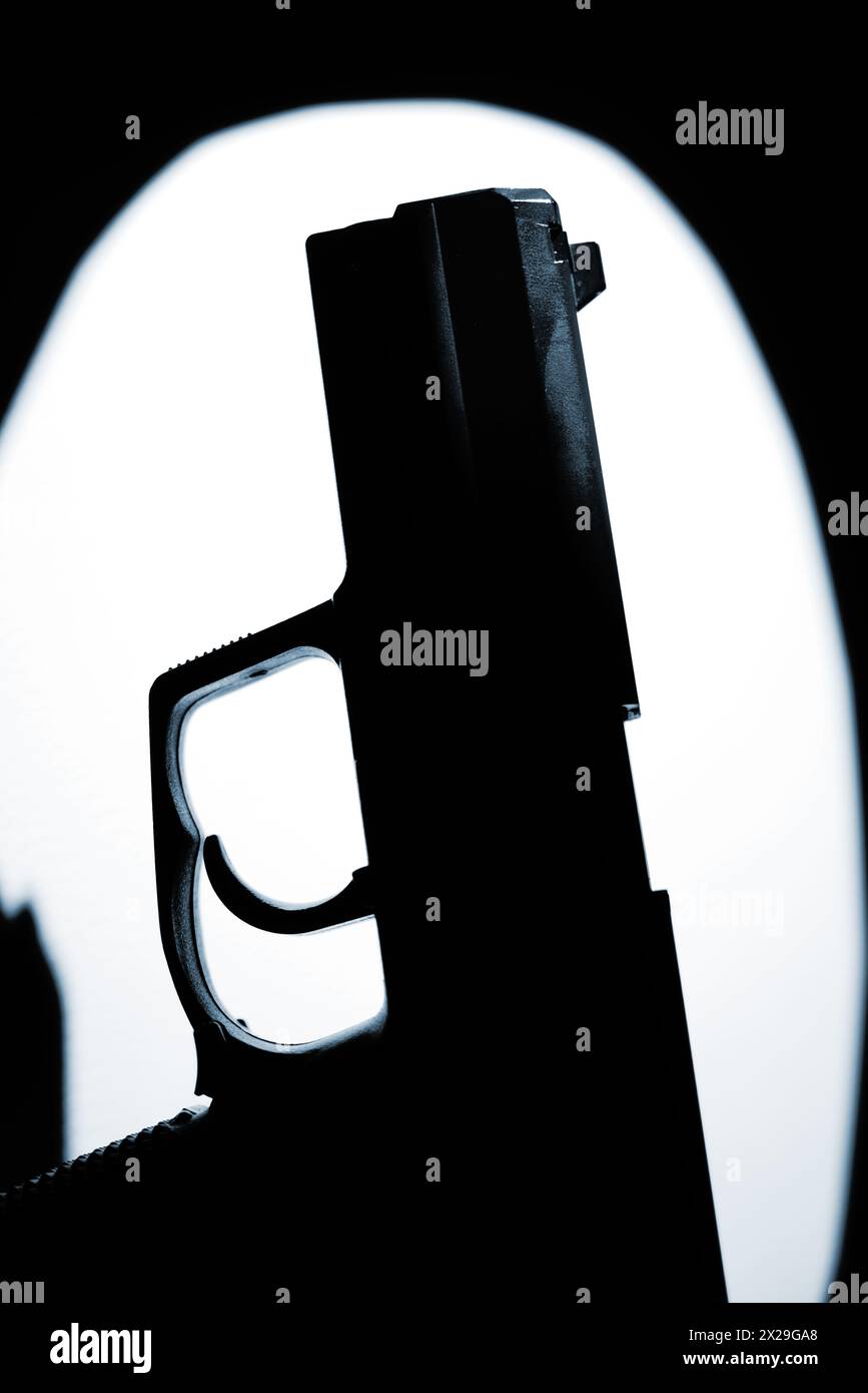 Automatic 9mm pistol gun crime thriller book cover design photo Stock ...