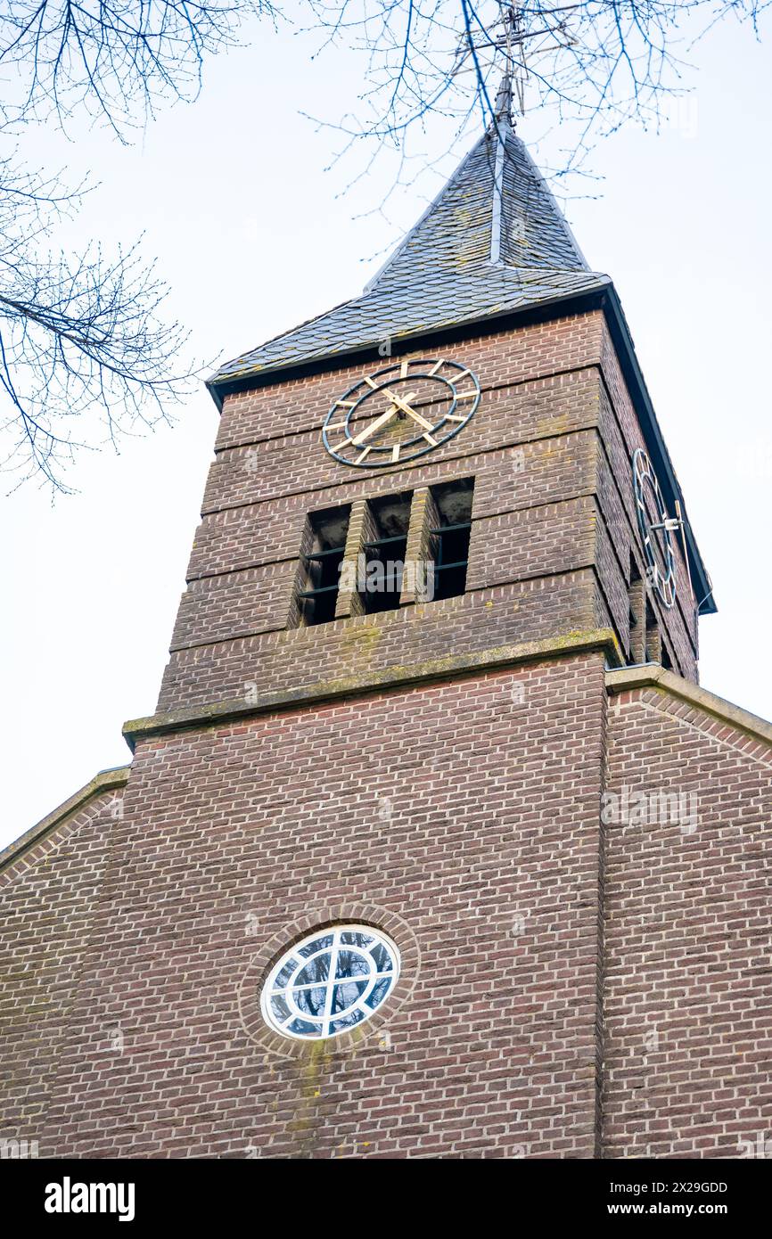 Medieval church tower in the historical village of Gelselaar ...