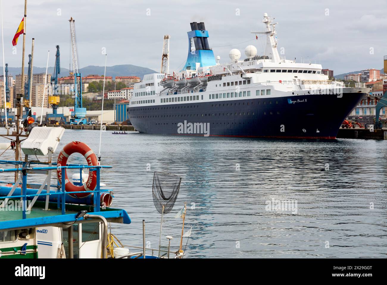 Cruise liner. Passenger ship. Pasaia Port. Gipuzkoa. Basque Country ...