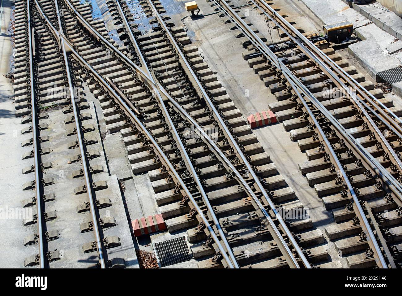Railroad track. Commuter Train Station. Euskotren. Easo Square ...