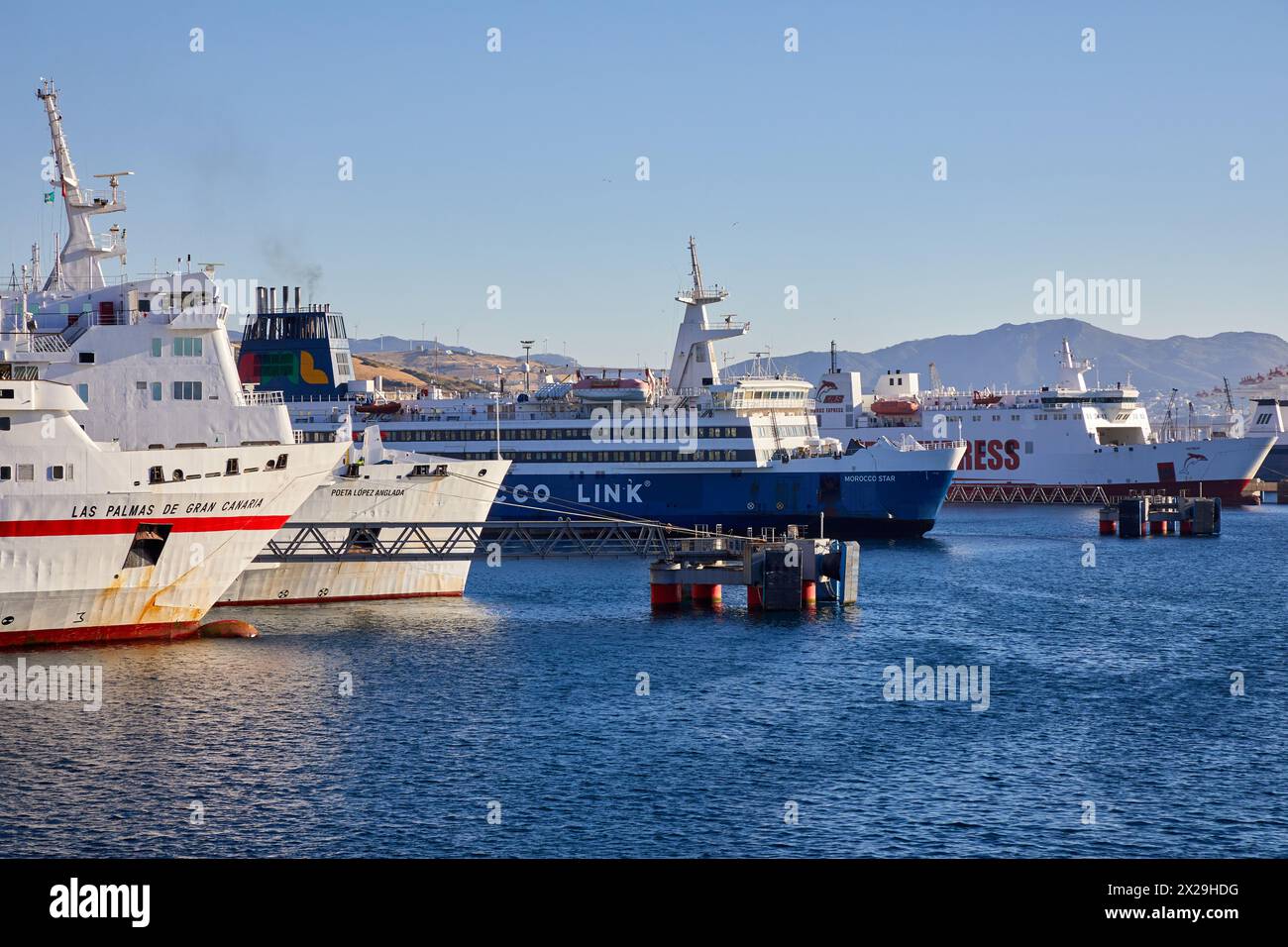 Ferry between Tangier Morocco and Algeciras Spain, Port of Tangier MED ...