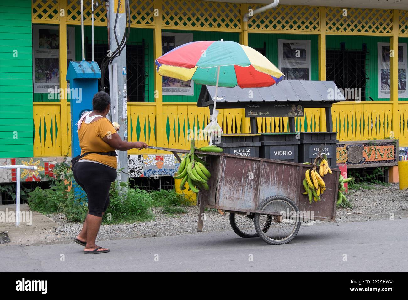 Street vendor of bananas on the streets of Puerto Viejo in Costa Rica Stock Photo - Alamy