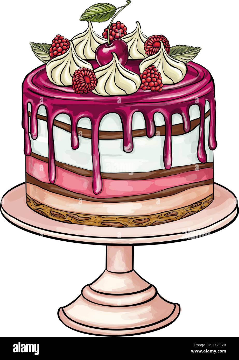 Cute shaped bento cake. a cake on a stand. Valentine day and ...