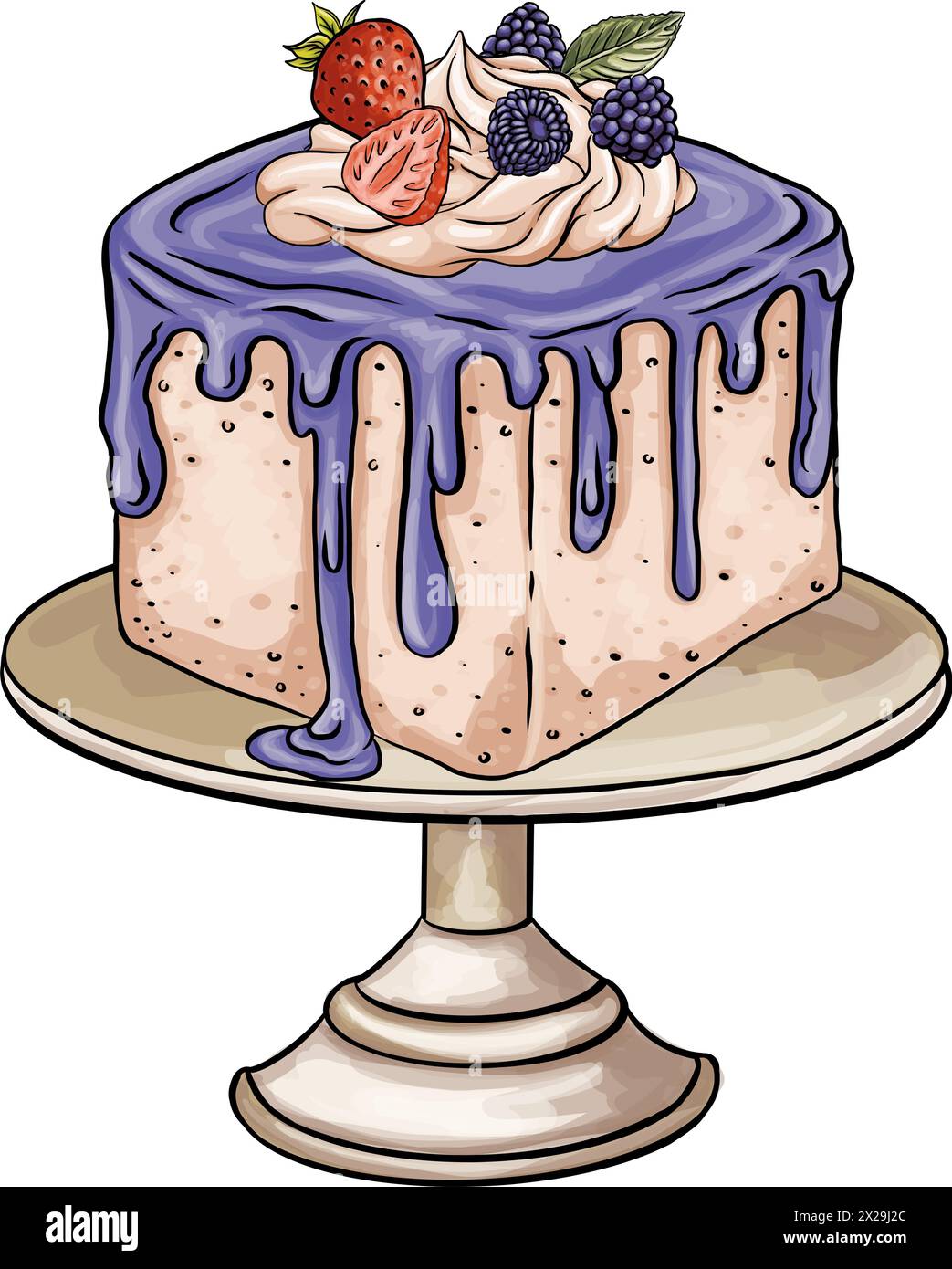 Cute shaped bento cake. a cake on a stand. Valentine day and ...