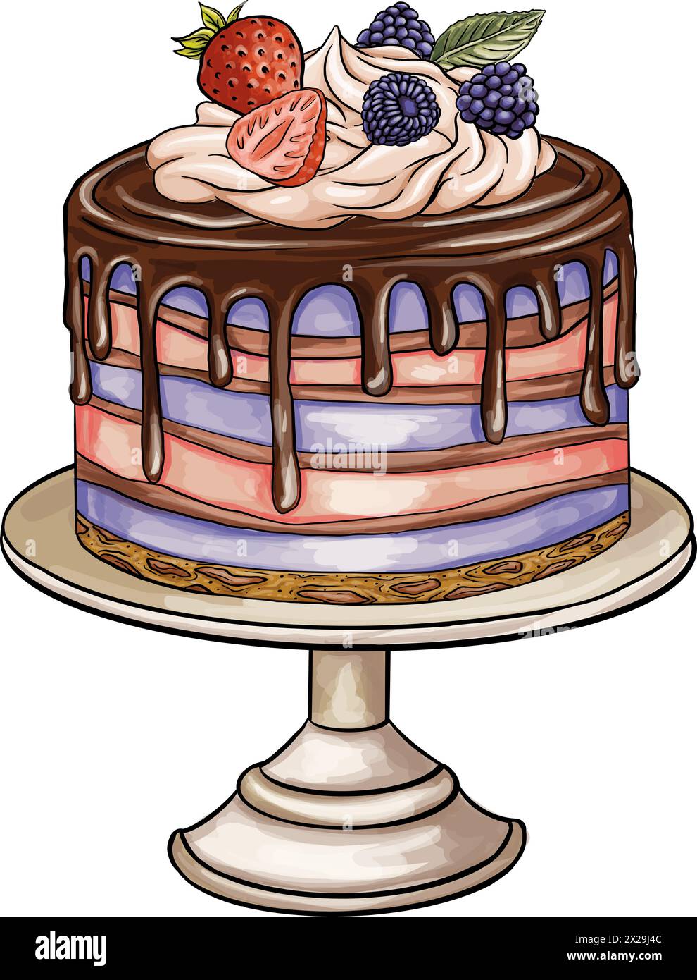 Cute shaped bento cake. a cake on a stand. Valentine day and ...