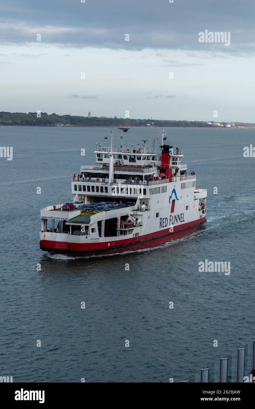 Red Funnel, Red Osprey ferry at Southampton docks, UK (Apr24 Stock ...