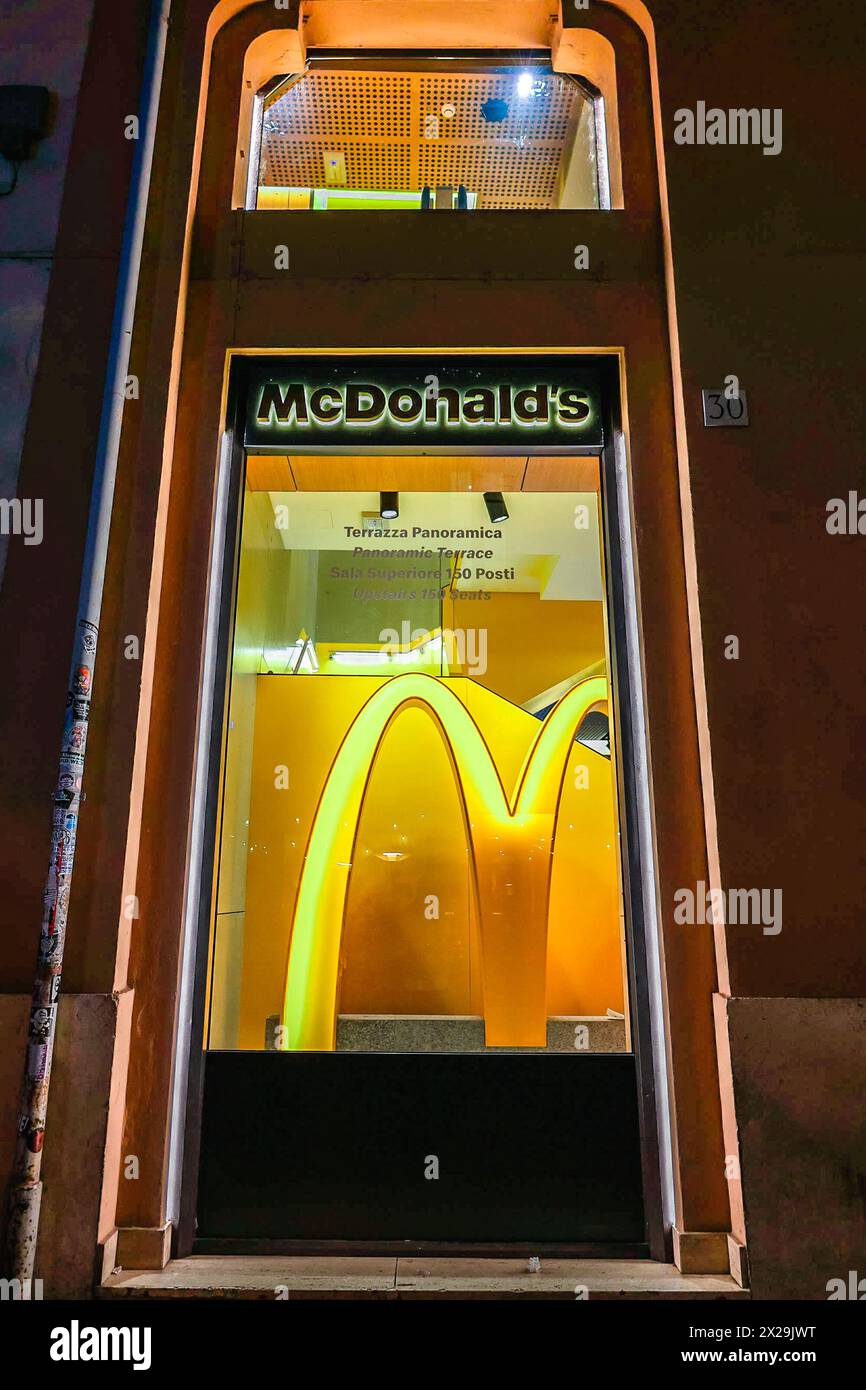 Italy, Rome - November 26, 2023: Show-window of McDonald's restaurant ...