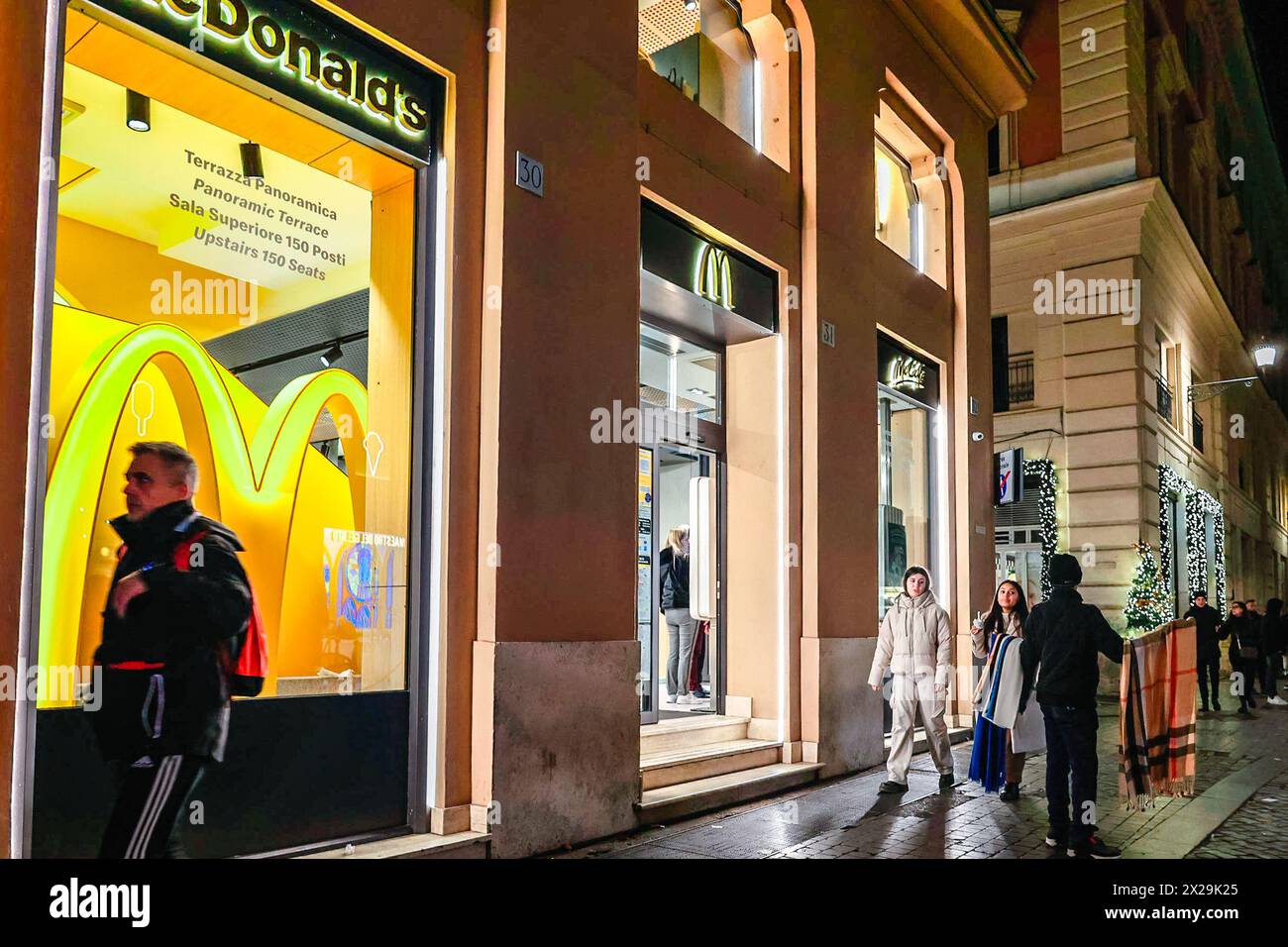 Italy, Rome - November 26, 2023: Show-window of McDonald's restaurant ...
