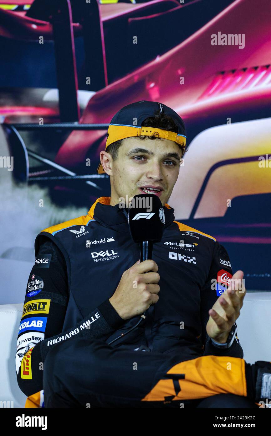 NORRIS Lando (gbr), McLaren F1 Team MCL38, portrait press conference during the Formula 1 Lenovo ...