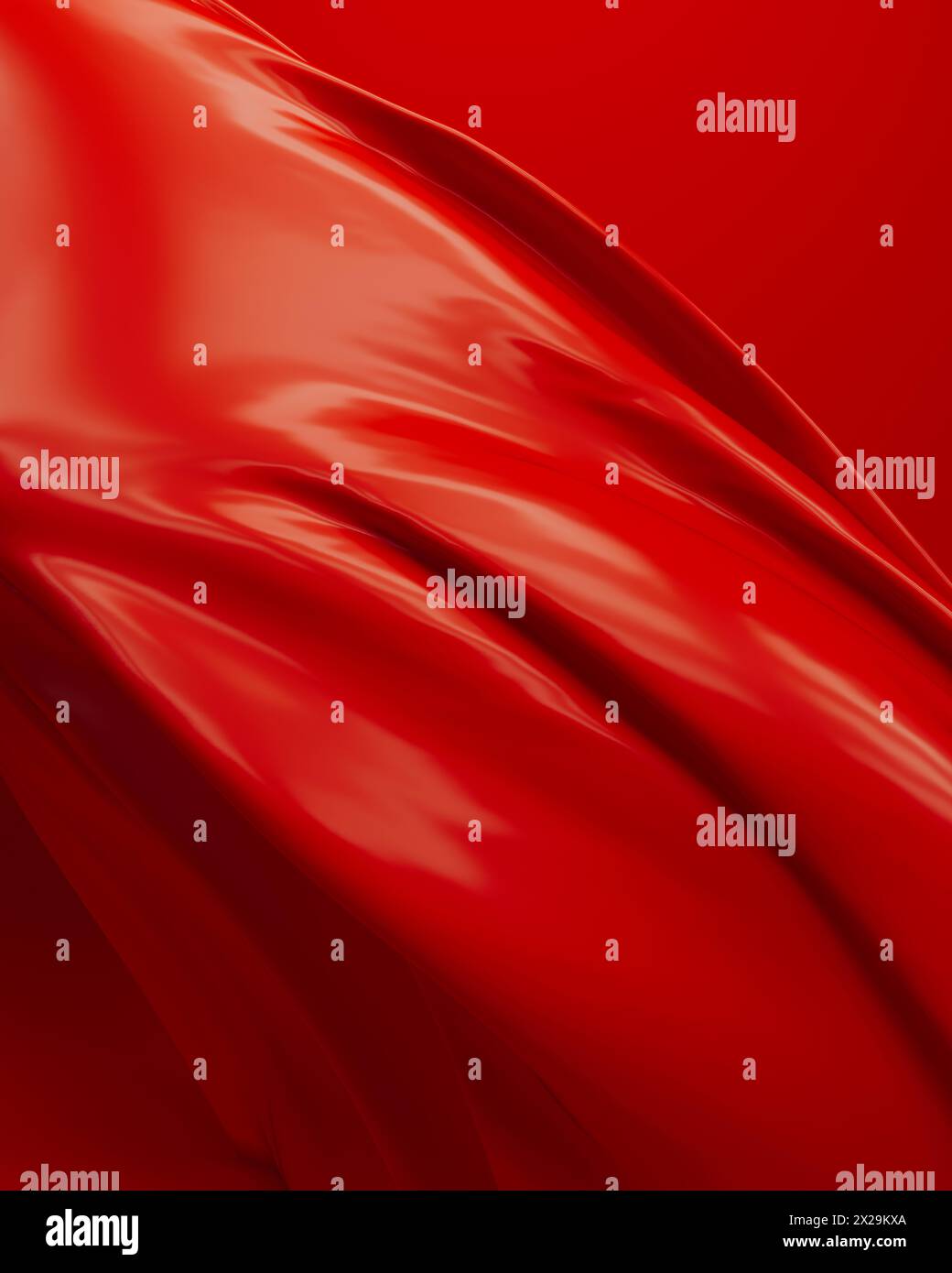 Red folds ripples rubber latex silky smooth vibrant abstract background ...