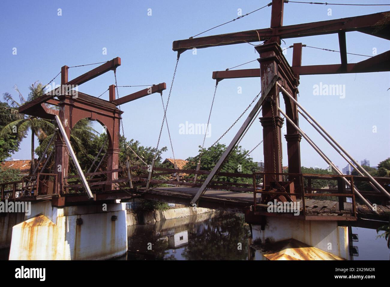 17th century Chicken Market Bridge, Kali Besar, Batavia, Jakarta ...