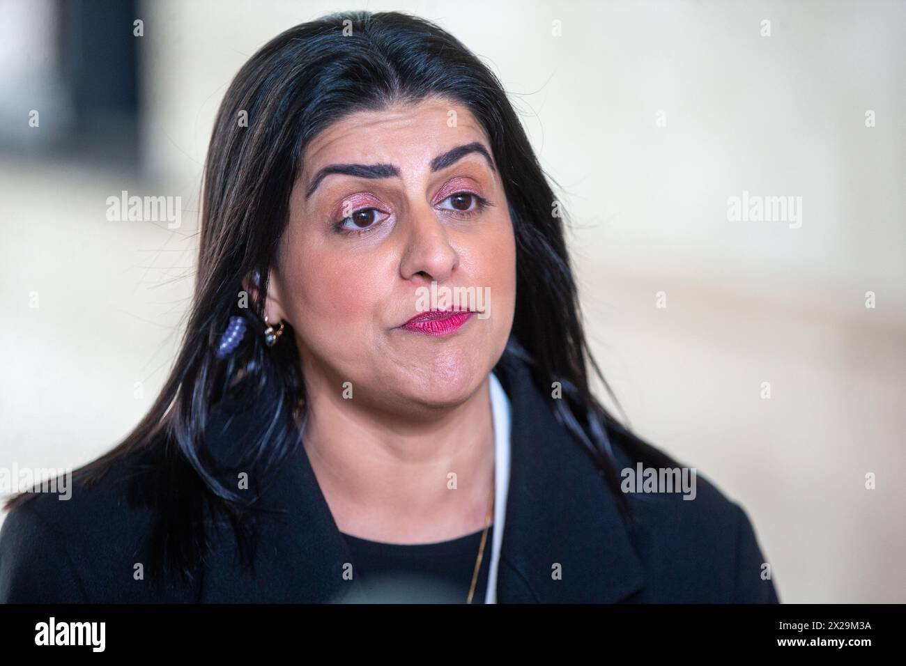 London, England, UK. 21st Apr, 2024. Shadow Justice Secretary SHABANA ...