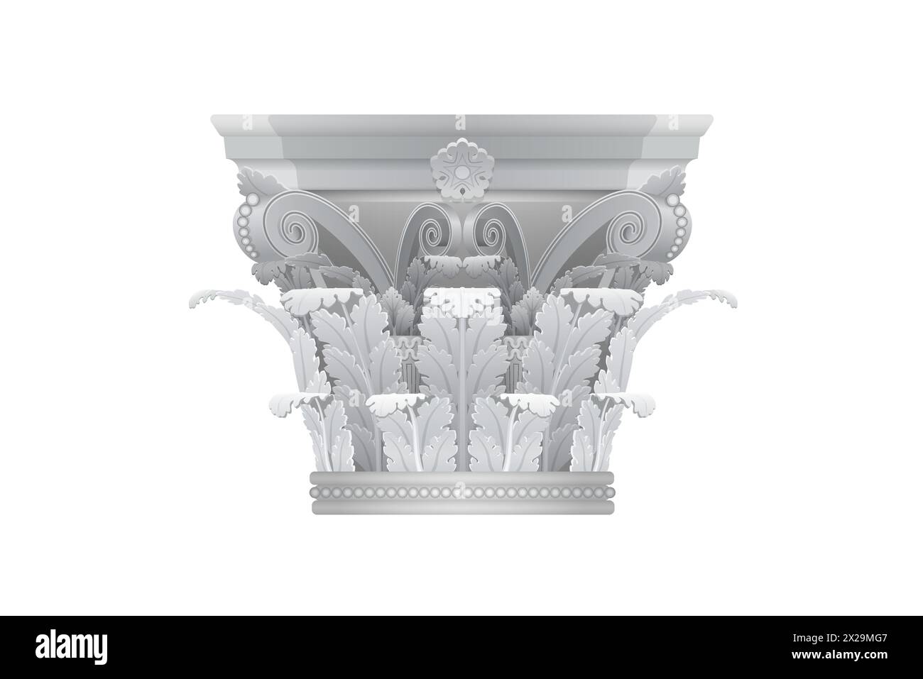 3D Greek column, realistic Corinthian order pillar decoration of ...