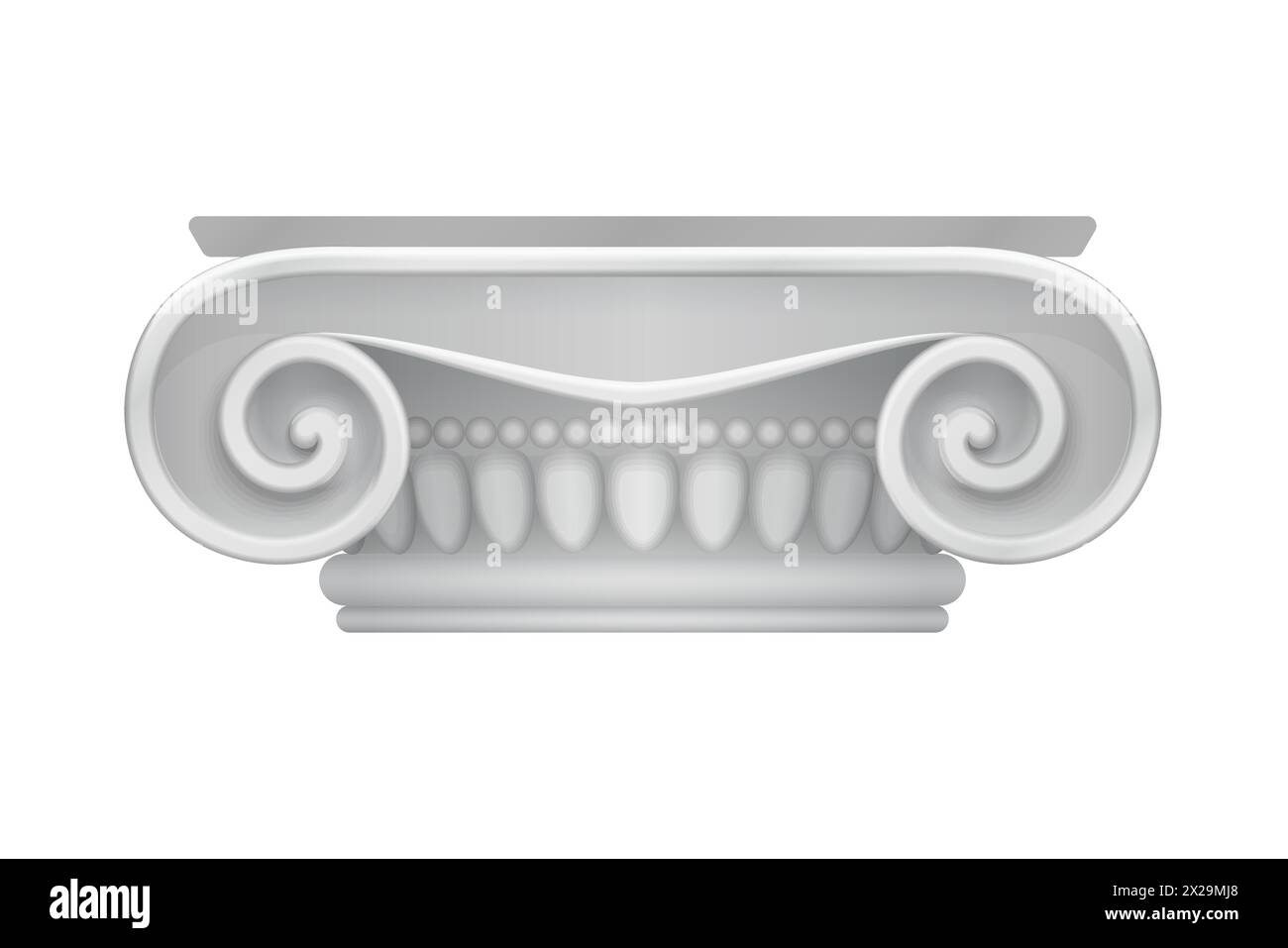3D Greek column capital, realistic chapiter on pillar of old temple ...