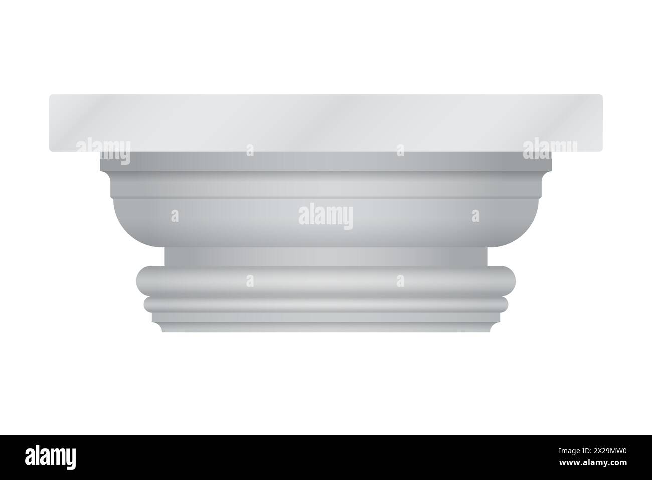 3D Greek column chapiter, top of realistic cylinder classic pillar ...