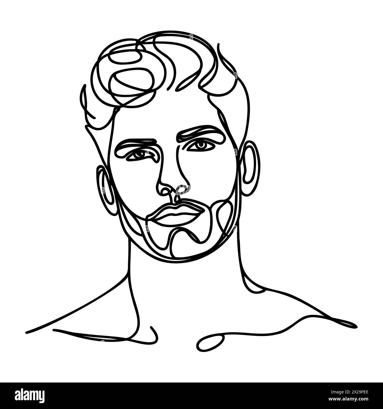 Man Face Line Drawing
