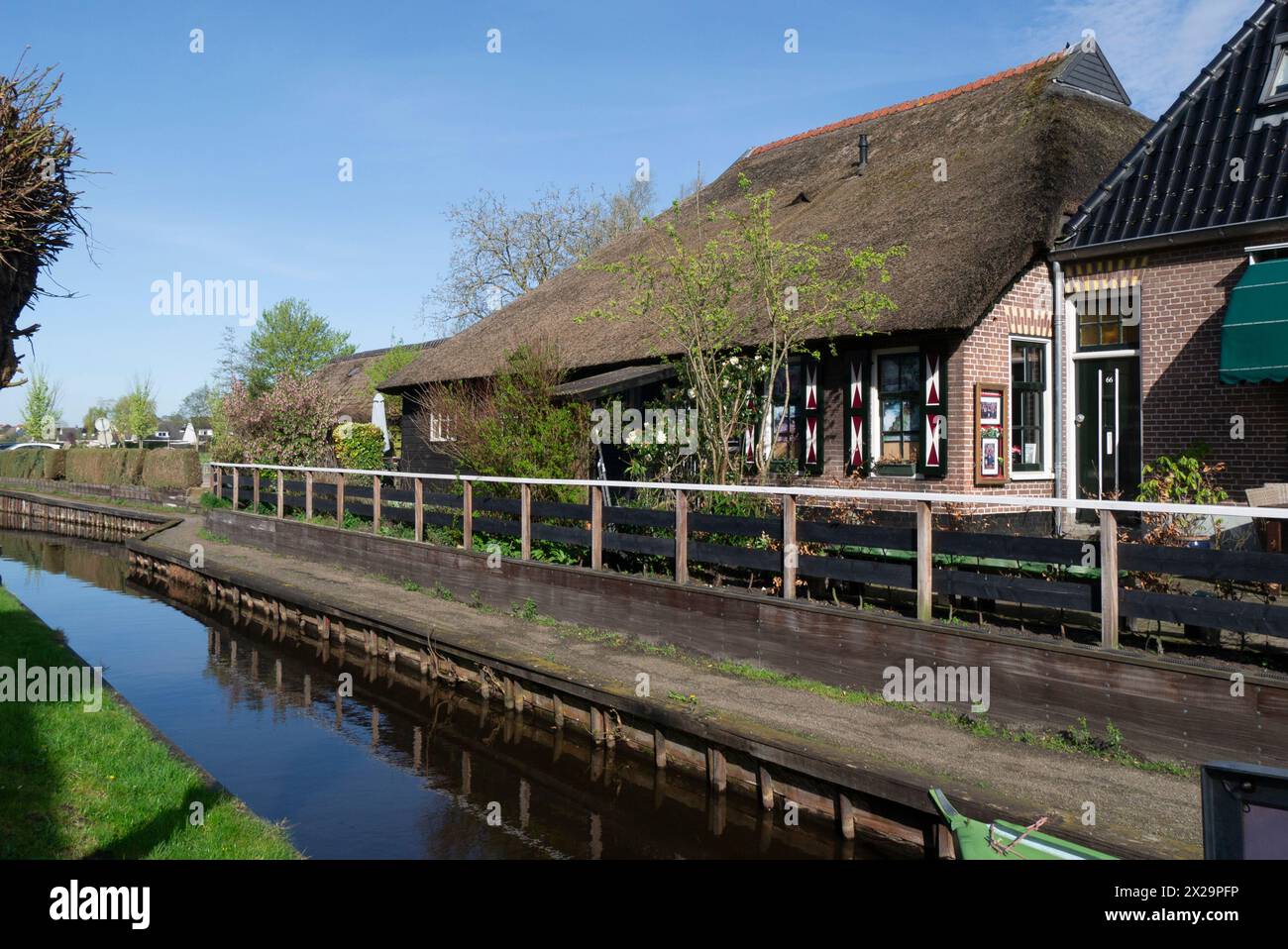 Lovely dutch village with tatched roof buildings hi-res stock ...