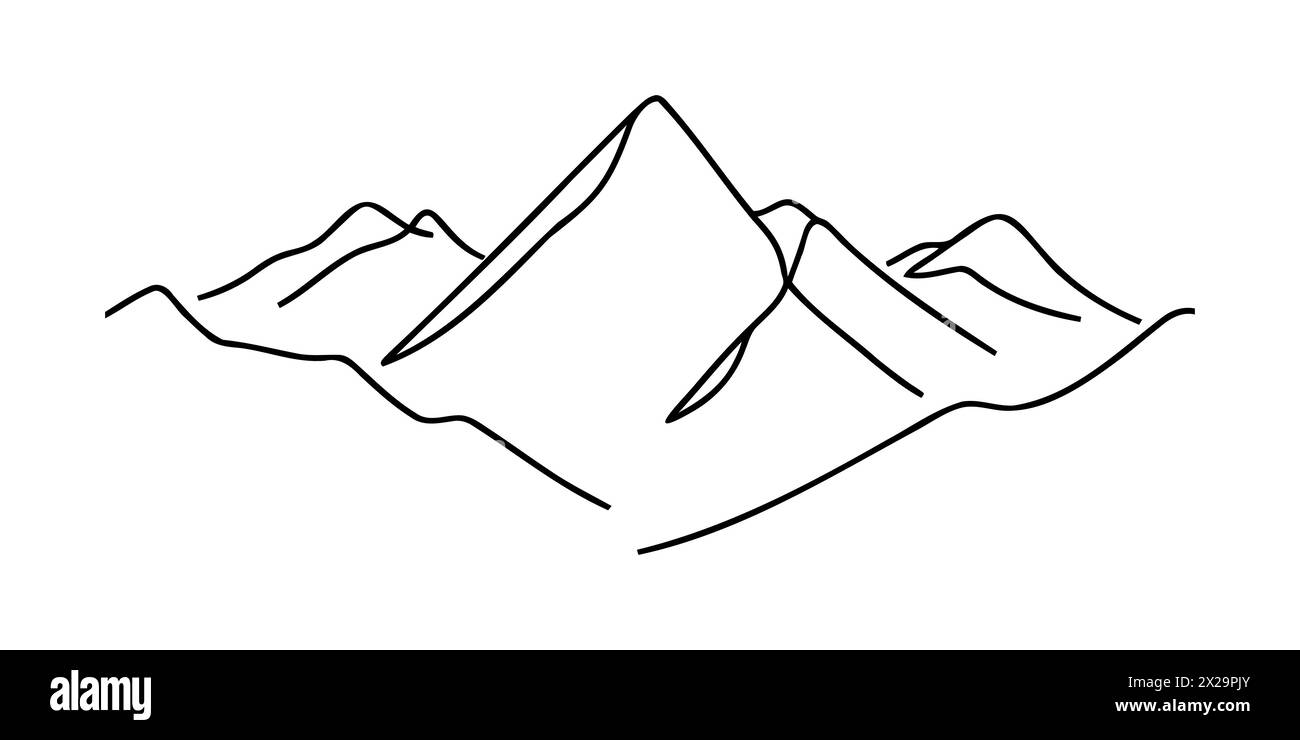 One continuous line drawing of mountain. vector illustration Stock ...