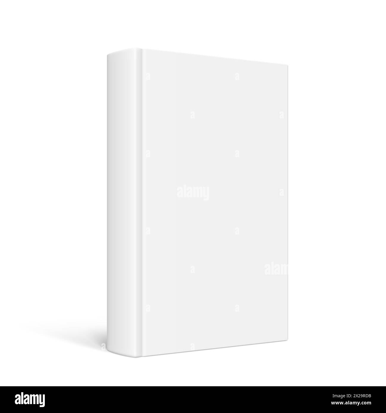 Vector mock up of standing book with white blank cover isolated. Closed ... Vector mock up of standing book with white blank cover isolated. Closed ...