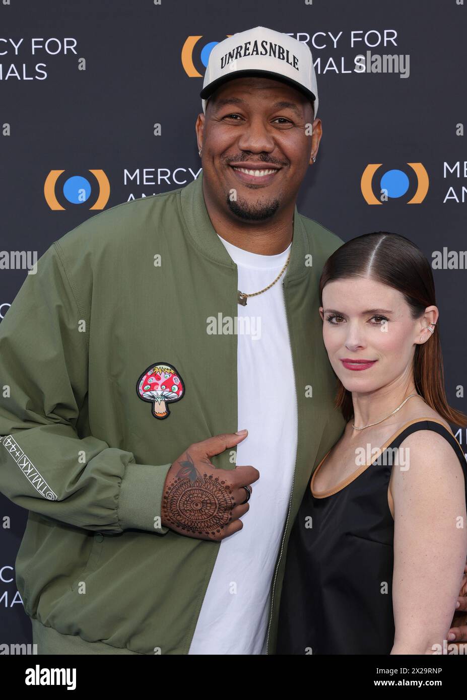 LOS ANGELES, CA - APRIL 20: Travon Free, Kate Mara at The Mercy for Animals 25th Annual Gala ...