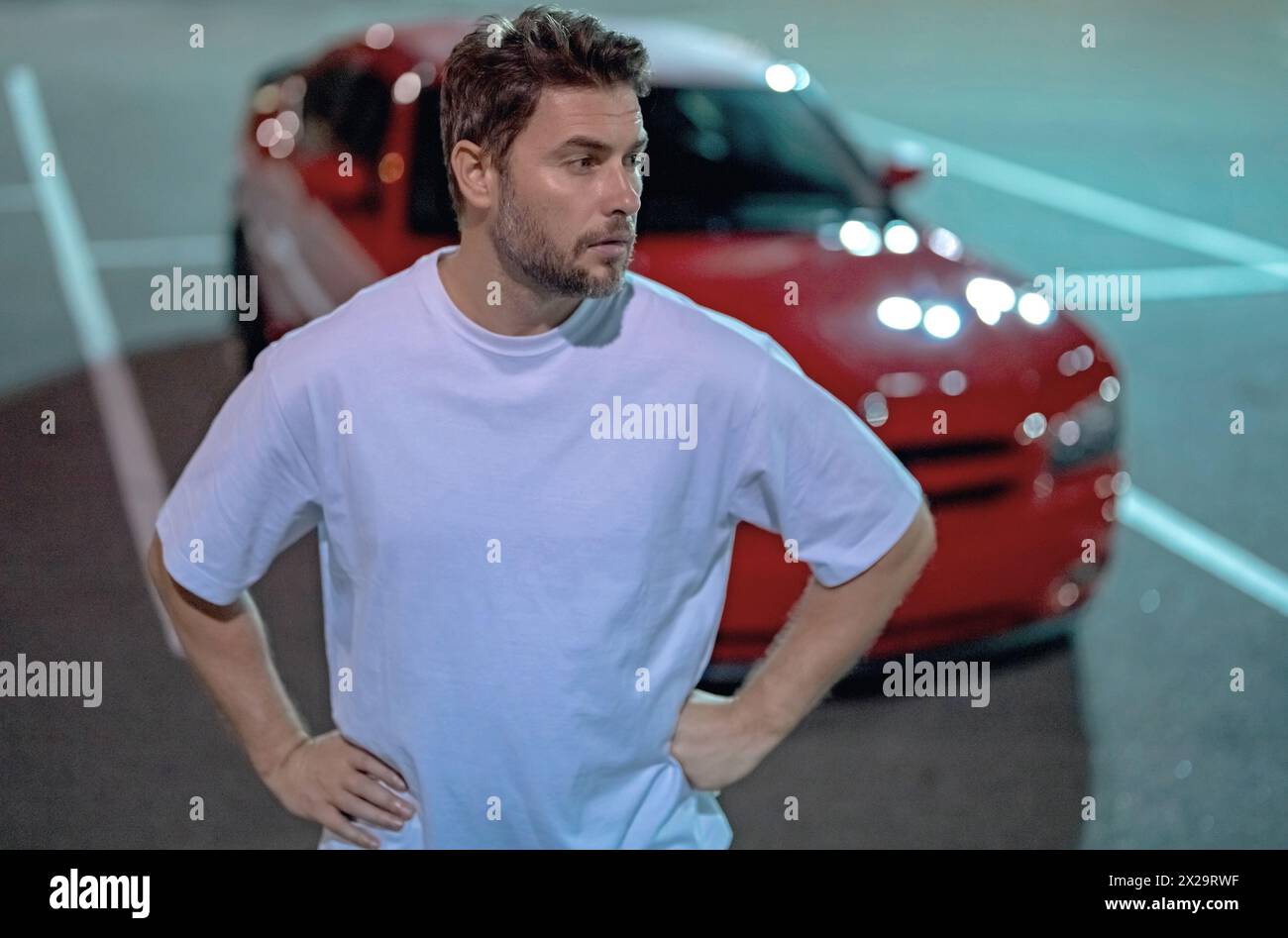 Aggressive brutal man. Hipster portrait look brutal. Displeased brutal ...