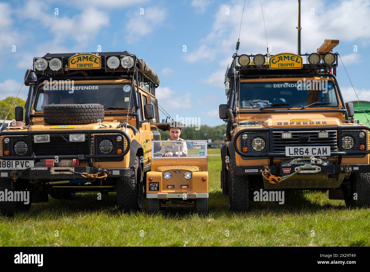 Huw Williams, 10, drives a modified electric mobility scooter ...