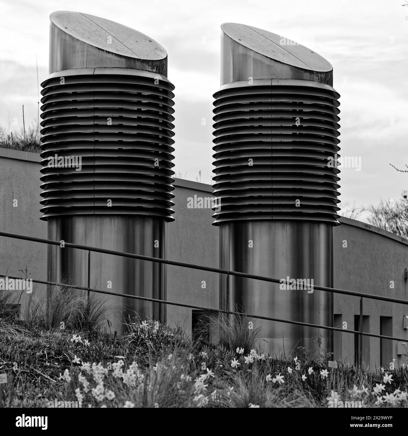 stainless steel ventilation tower Stock Photo - Alamy