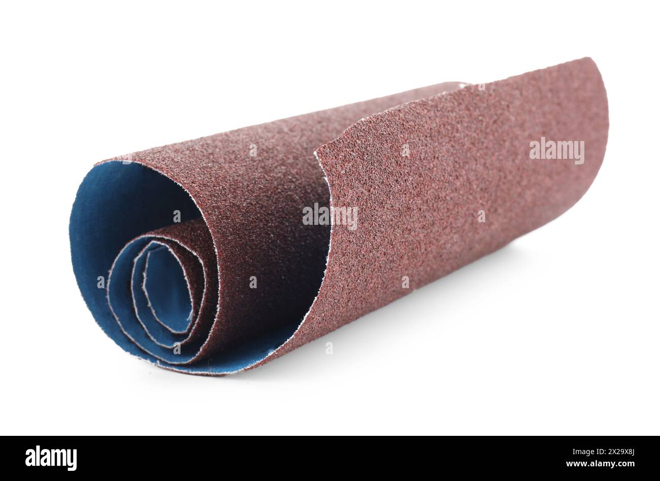 Rolled sheet of sandpaper isolated on white Stock Photo - Alamy