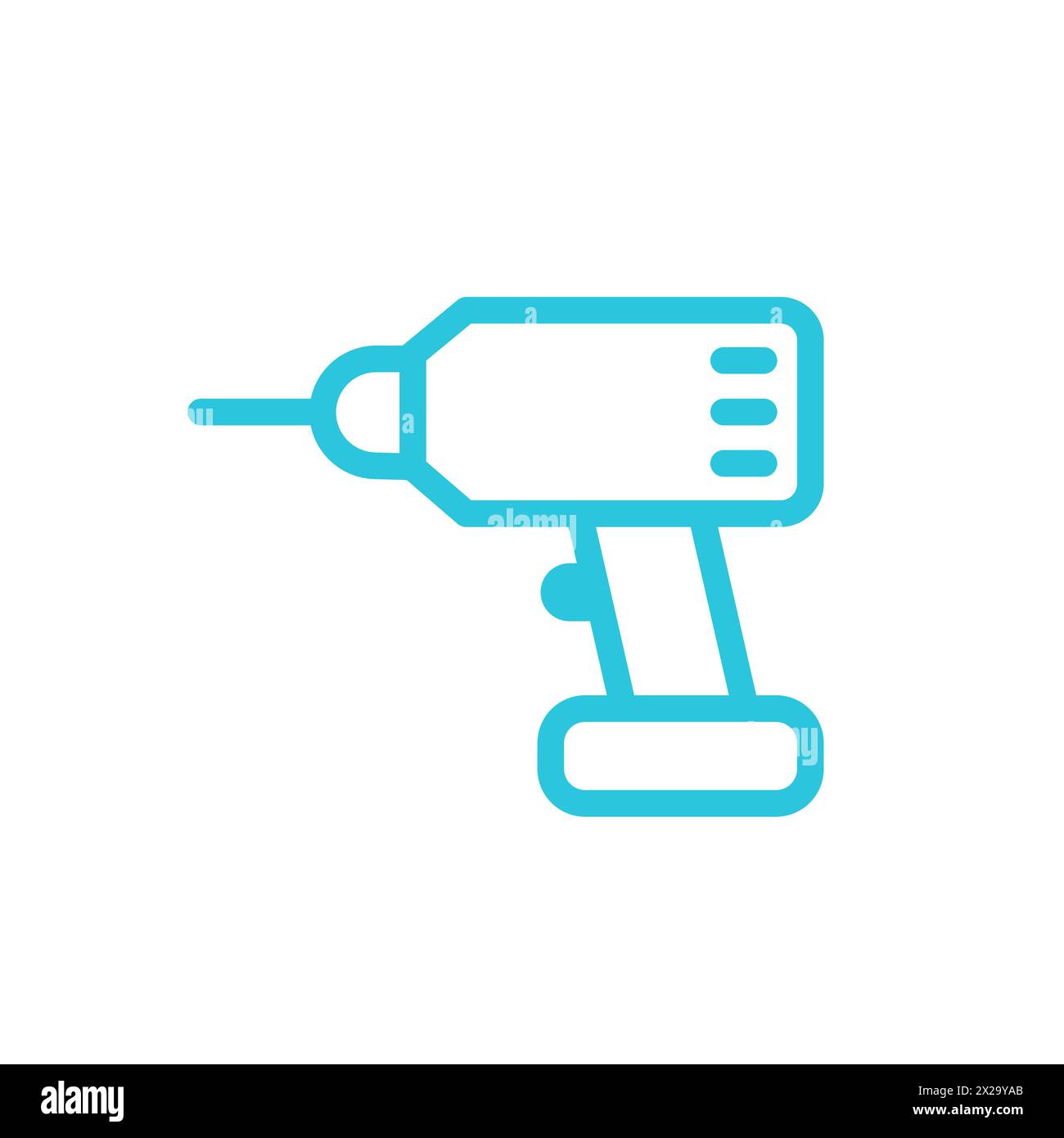 Professional Portable cordless battery drilling tool. Isolated on white ...