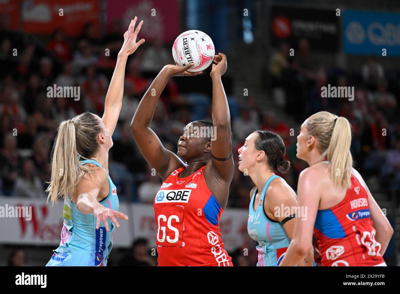 21st April 2024; Ken Rosewall Arena, Sydney, NSW, Australia: Suncorp Super Netball, New South ...