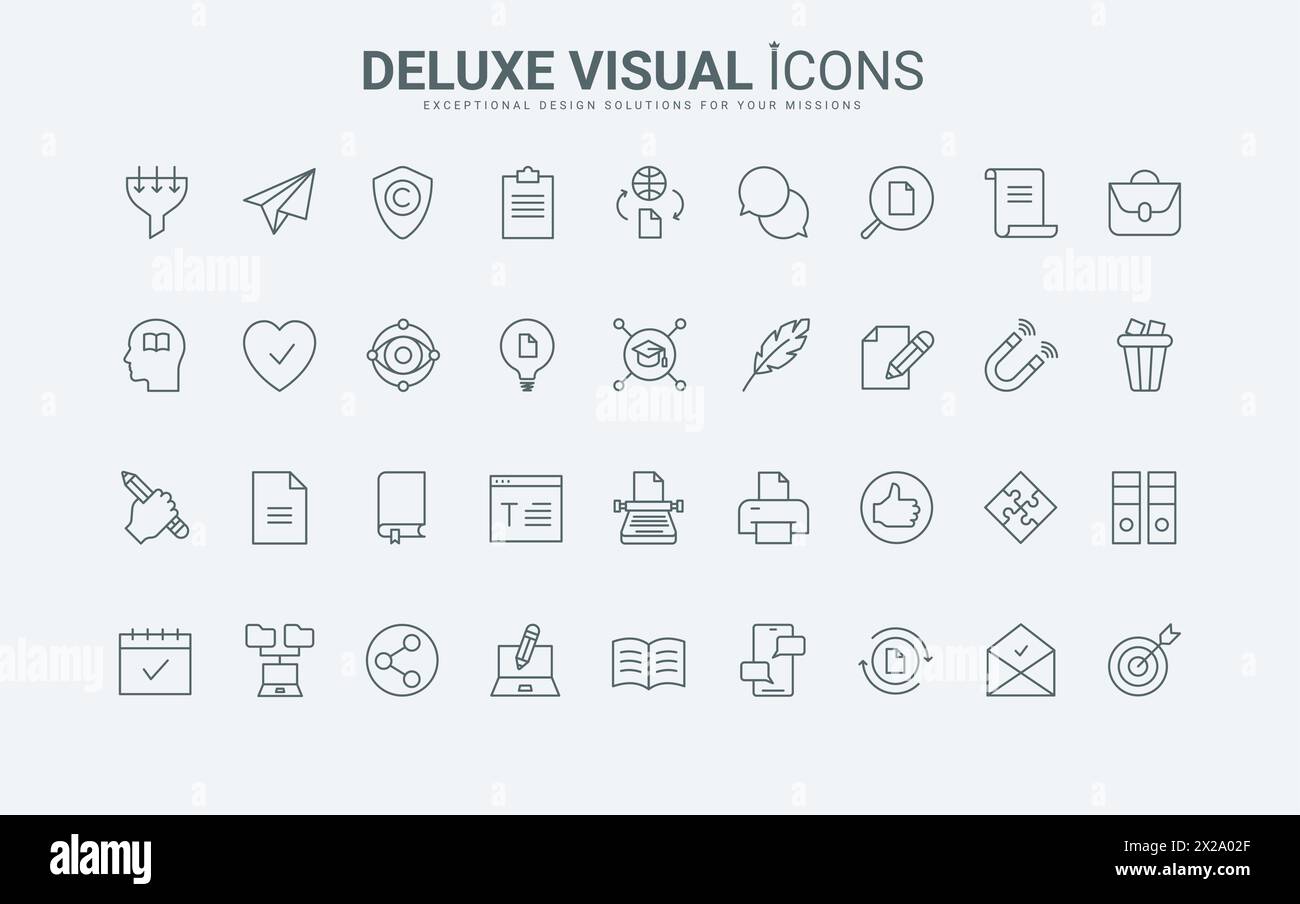 Storytelling symbols, copywriter for text, blog articles thin black and ...