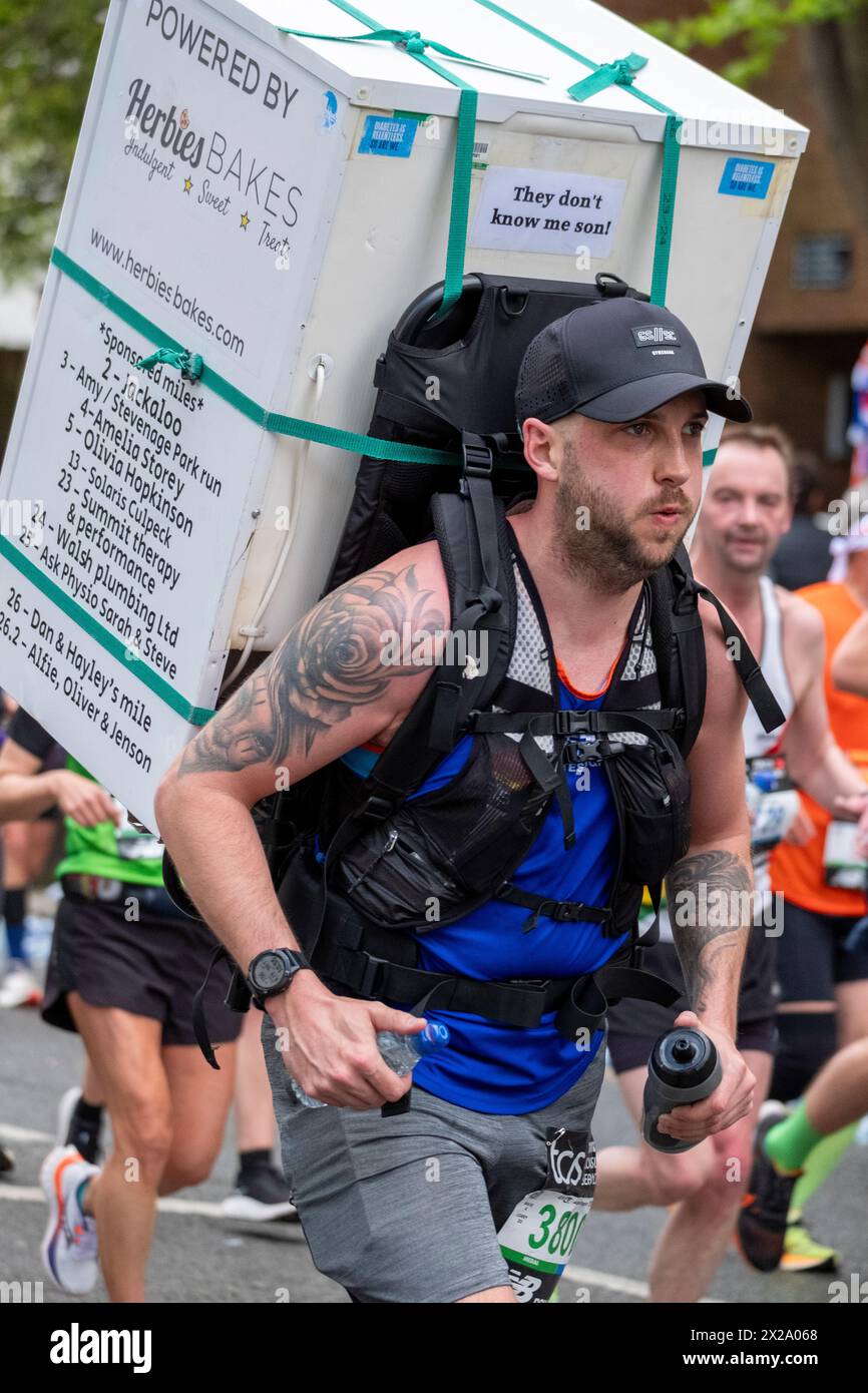 London, UK. 21st Apr, 2024. London. Charaters running the London ...