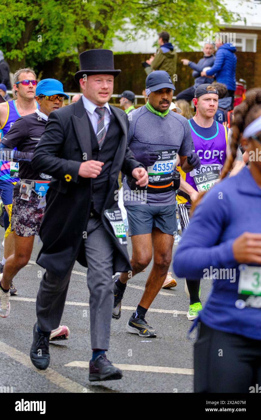 London, UK. 21st Apr, 2024. London. Charaters running the London ...