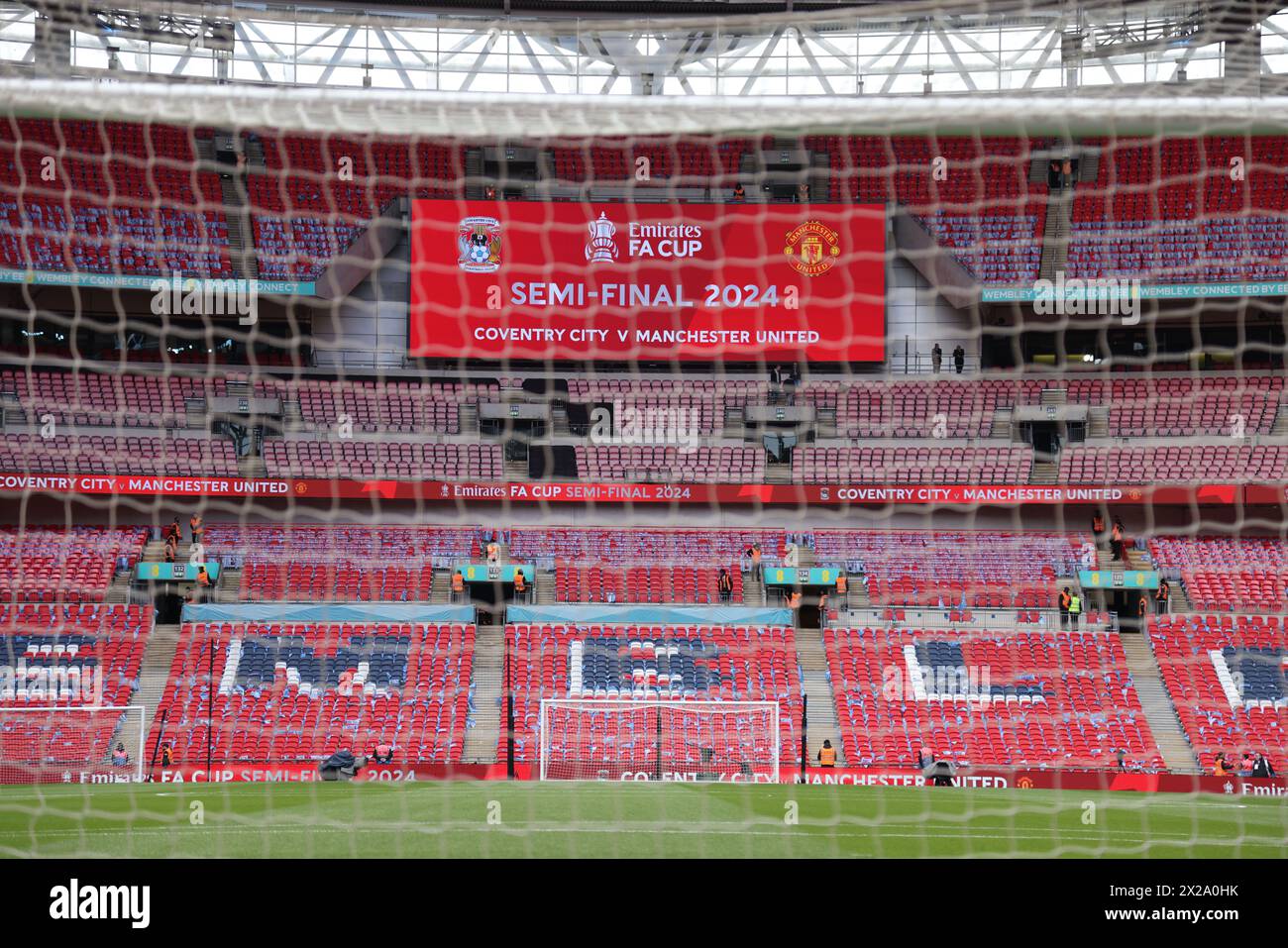 London, UK. 21st Apr, 2024. Pre-match at the Emirates FA Cup Semi-Final ...