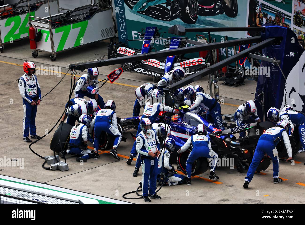 Shanghai, China. 21st Apr, 2024. Yuki Tsunoda (JPN) RB VCARB 01 makes a ...
