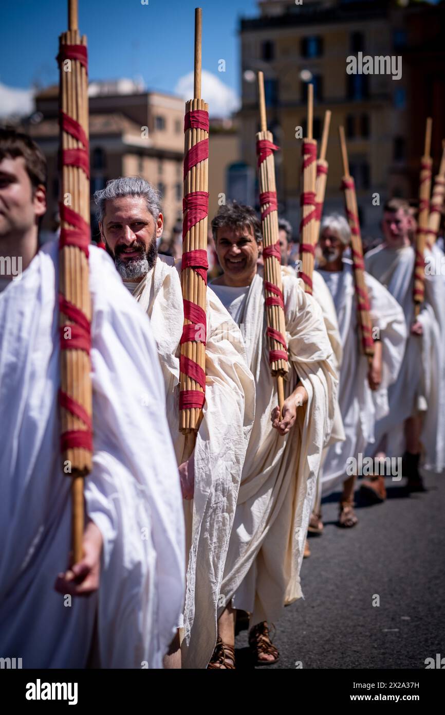 Rome, Rm, Italy. 21st Apr, 2024. On its 2777th anniversary, Roman ...