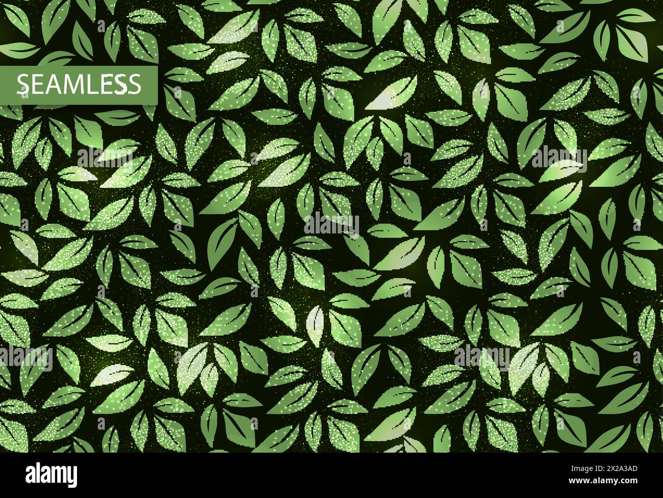 Leaf vector neon texture seamless pattern, background. Illustration for decoration design. 80s ...