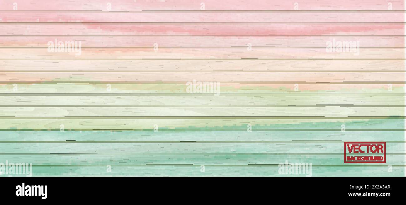 Colorful vector wood header in watercolor style on rainbow background ...