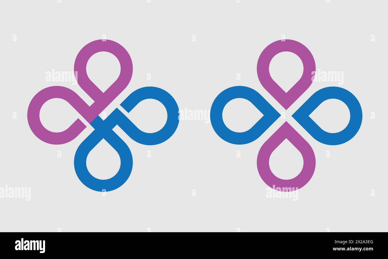 Set of 4 Stages Infographic Shape - infinity style shape - Circular ...