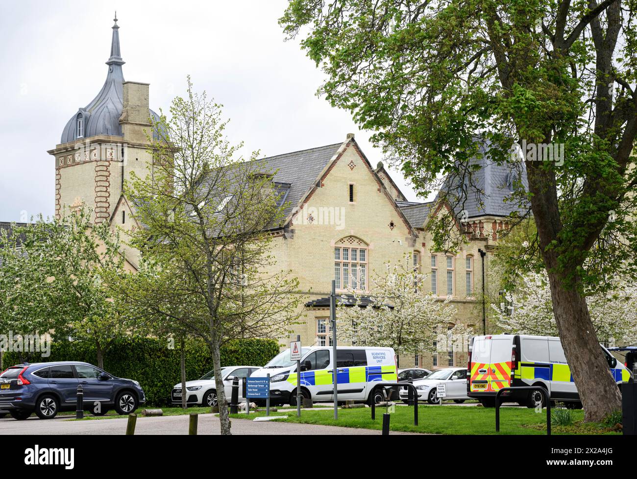 Police at the scene at Fairfield Hall on Fairfield Park after police ...