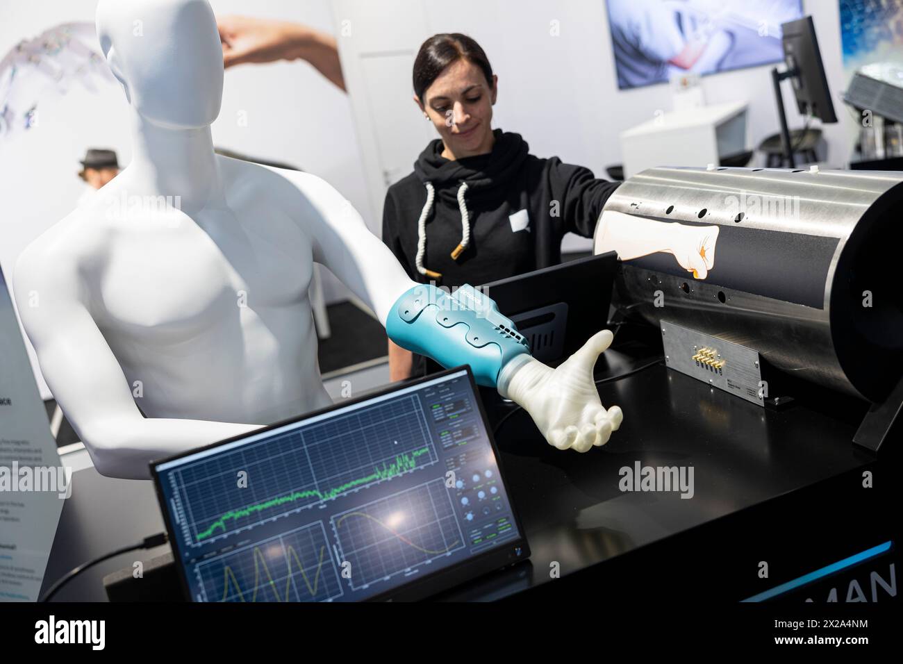 Hanover, Germany. 21st Apr, 2024. Katharina Jag-Lauber, an employee of ...