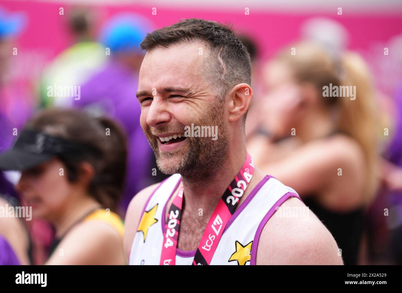 Harry Judd after finishing the the TCS London Marathon. Picture date ...